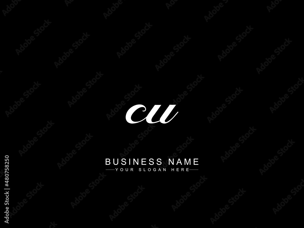 Monogram CU Signature Logo, Signature Cu Logo Icon Design With white ...