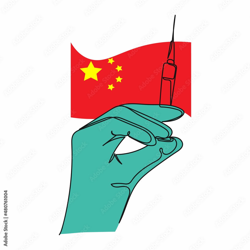 Continuous one simple single abstract line drawing of hand holding ...