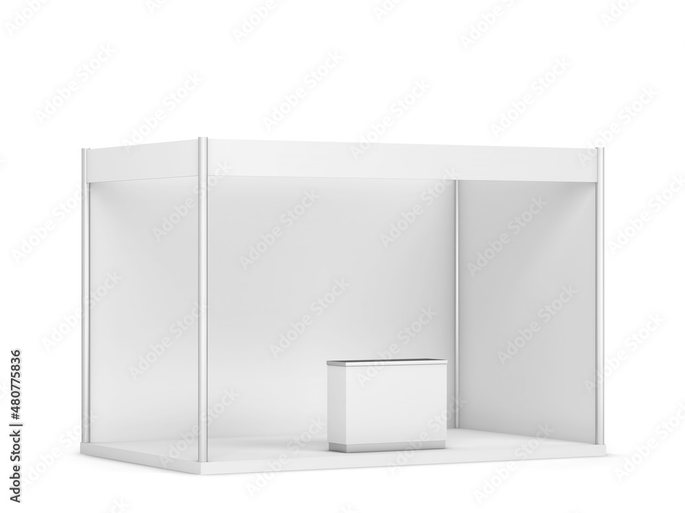 Blank tradeshow booth with counter mockup Stock Illustration | Adobe Stock