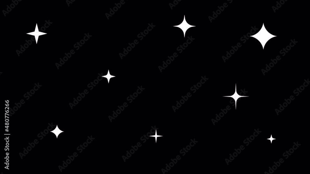 Twinkling star set Hand drawn shining stars. Set of animated cartoon ...