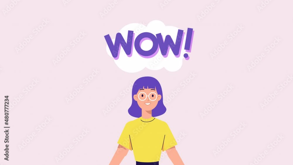 shocked, amazed, surprised character animation. open mouth and excited ...