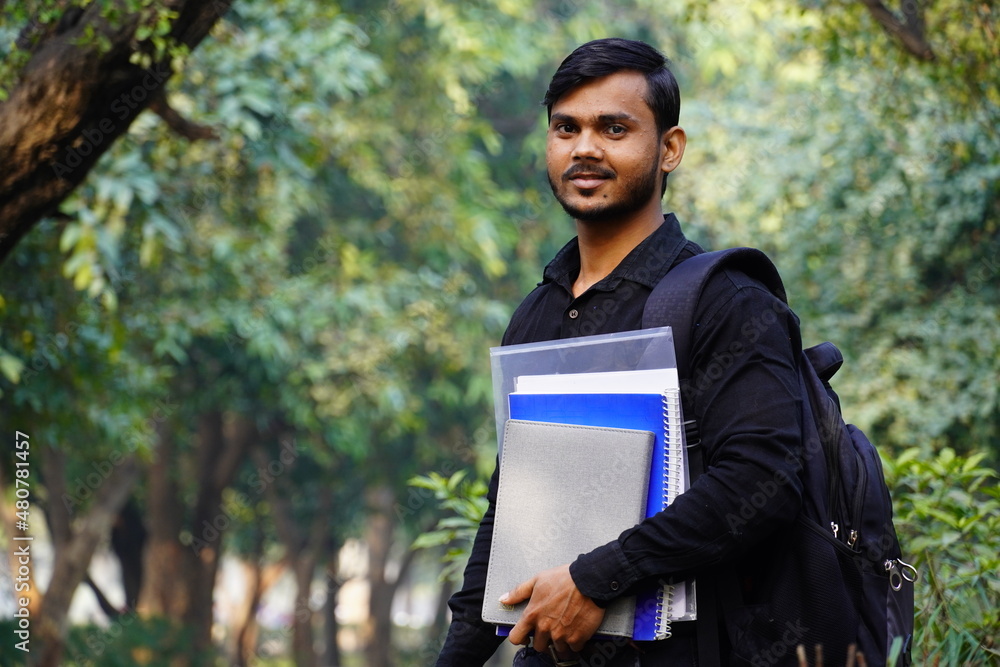 Indian student images student with books and bag Stock Photo | Adobe Stock