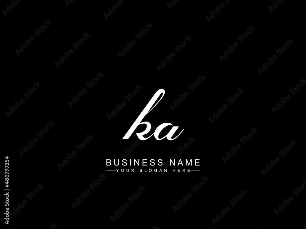 Premium KA Logo Icon, Signature Ka logo handwriting beauty salon ...