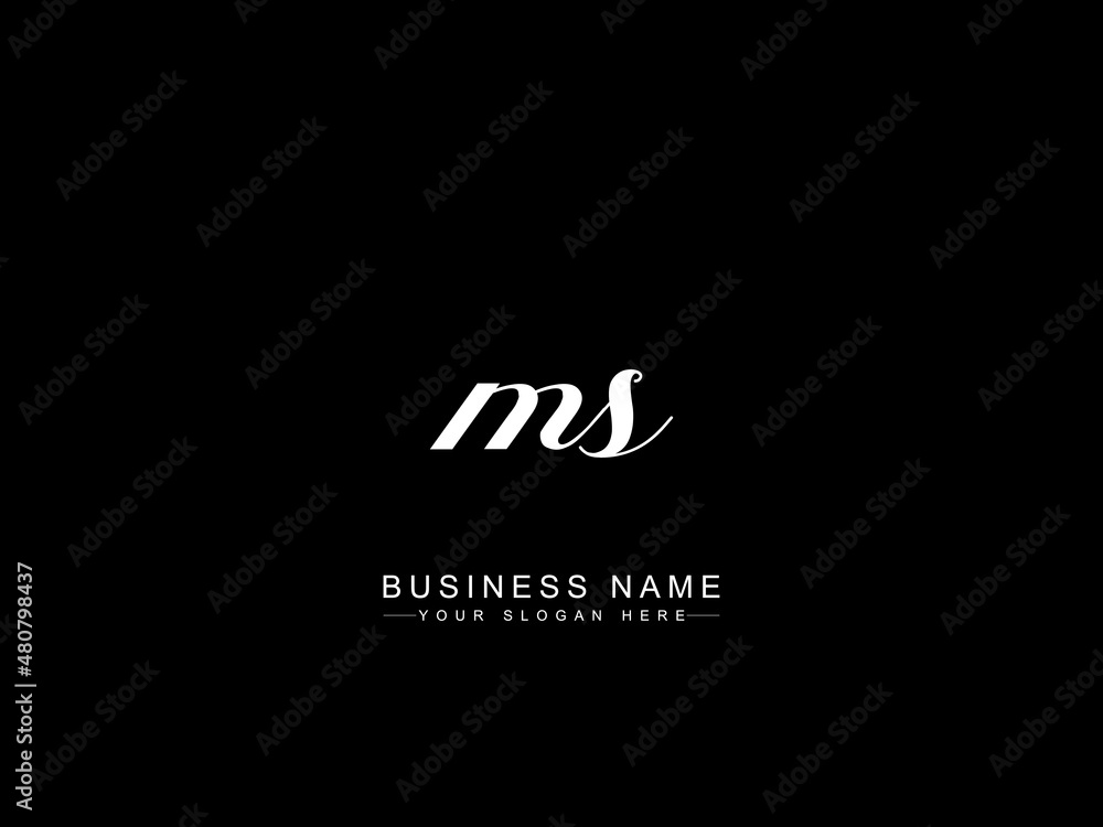 Premium MS Logo, New Signature Ms Handwriting logo Icon for cosmetics ...