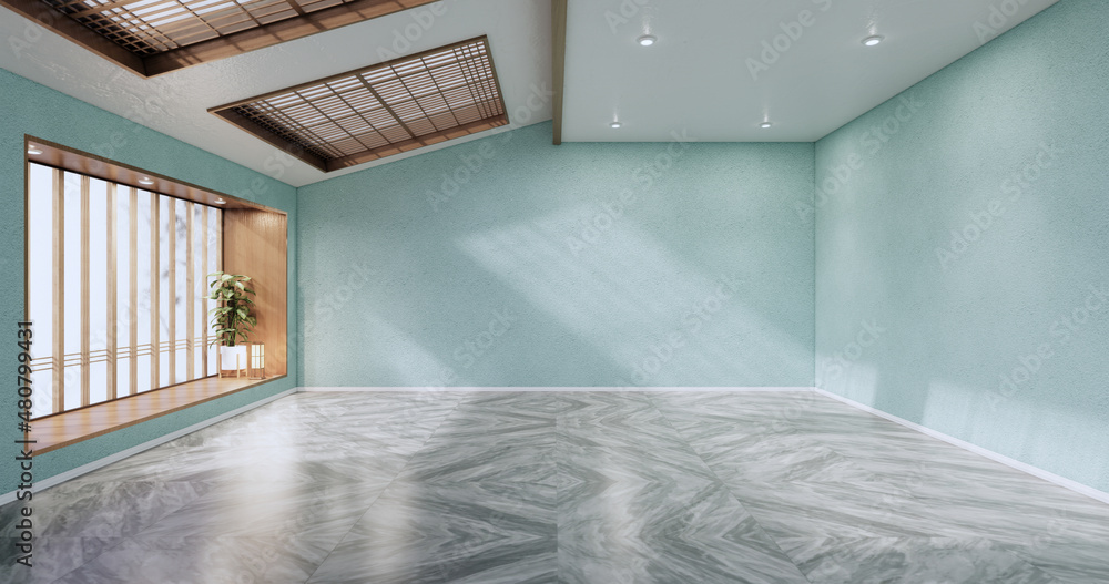 Empty room - Clean room ,Minimalist interior design, Mint wall on ...