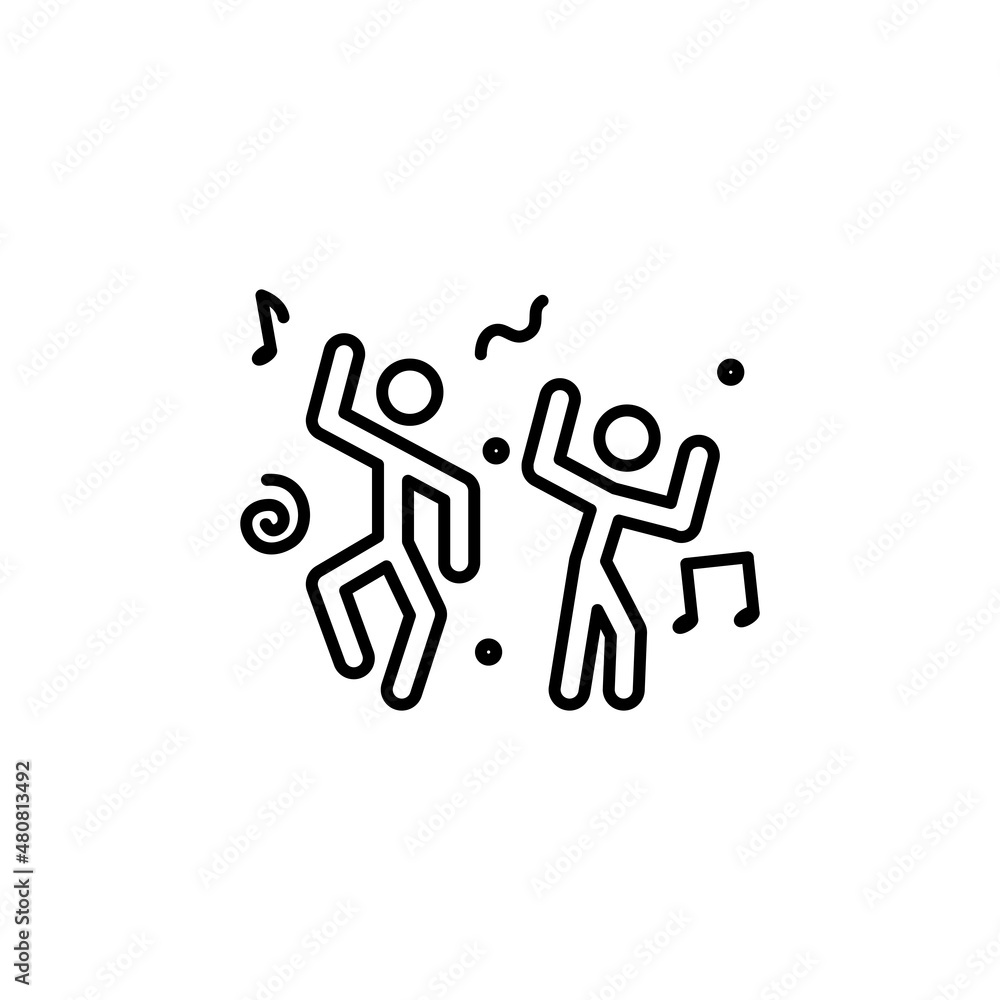 Icono de bailar. Personas bailando. Fiesta, baile, coreografía Stock ...