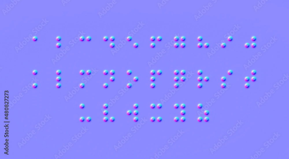 Braille dots alphabet for visually impaired, normal map, 3d render ...