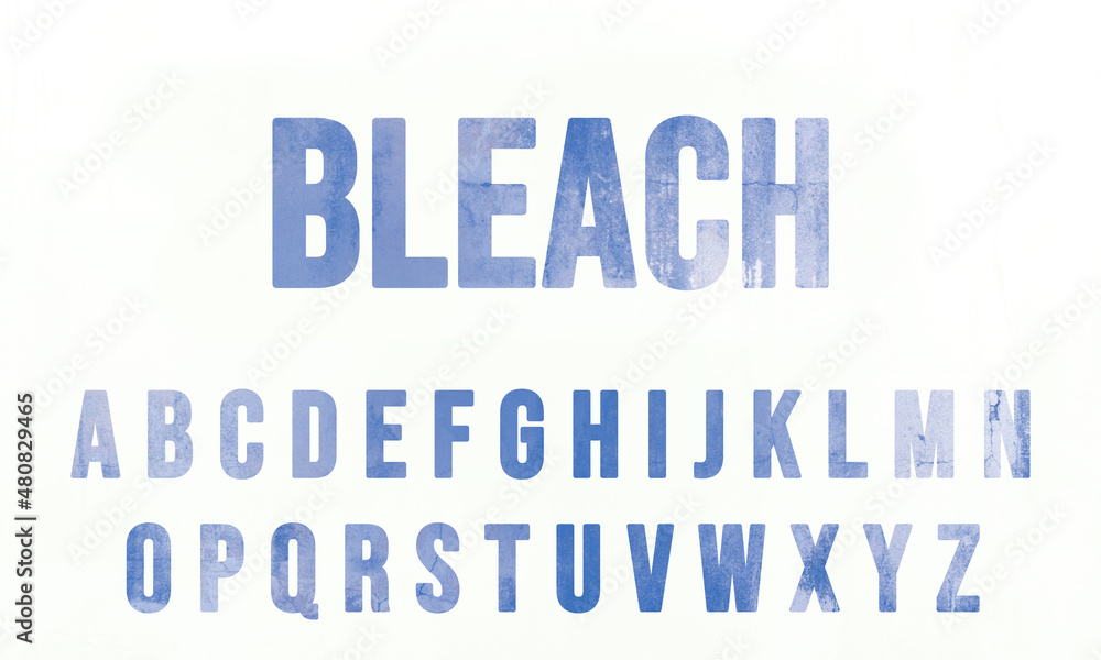 Blue denim alphabet with capital letters, bold jeans font with ...