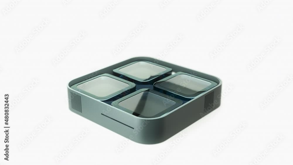 Quantum memory crystals concept. Abstract 3D 4k Render. Cutting edge 5D ...