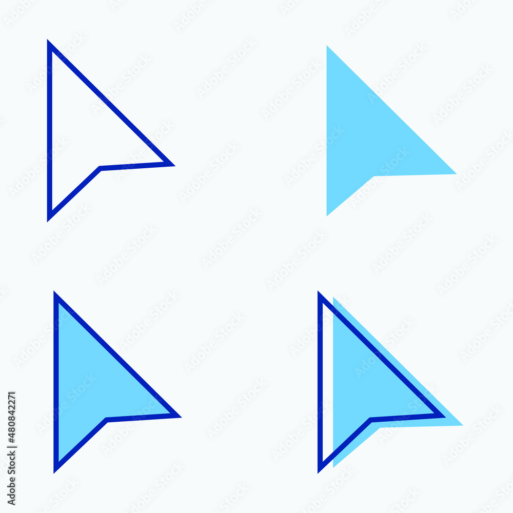 Simple Blue Cursor Flat Design for Icon, Symbol, and Logo. Cursor ...