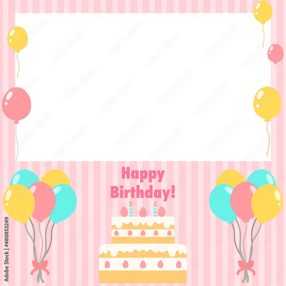 誕生日 メッセージカード イラスト素材 バースデー Stock Illustration | Adobe Stock