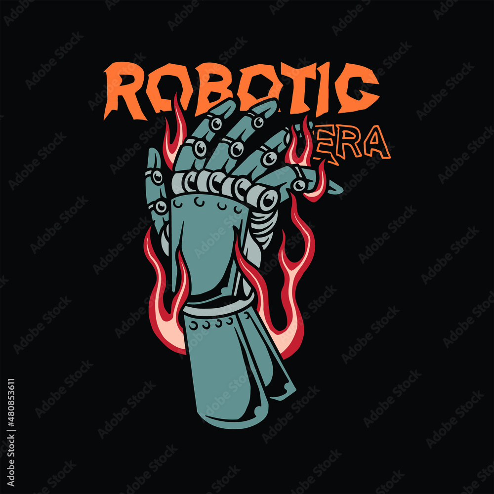 robotic era tattoo vector design Stock Vector | Adobe Stock