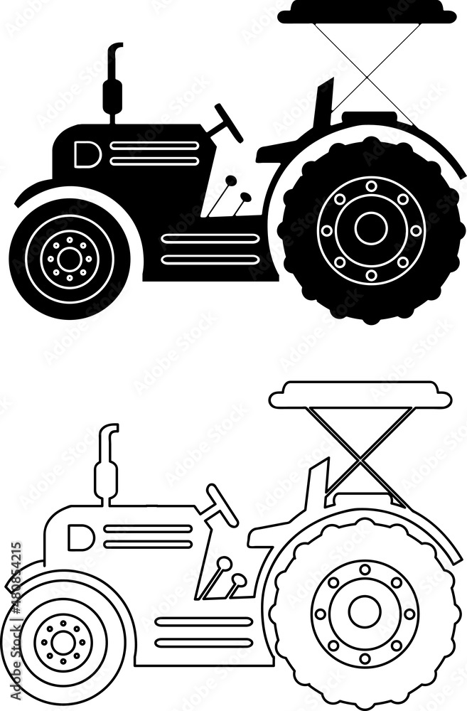 vector Tractor vehicle farm icon on white background.eps Stock Vector ...
