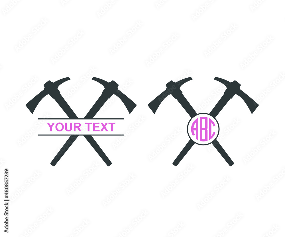 Miner Pickaxe SVG, Pickaxe split, Mining SVG, Pickaxe monogram, Pickaxe ...