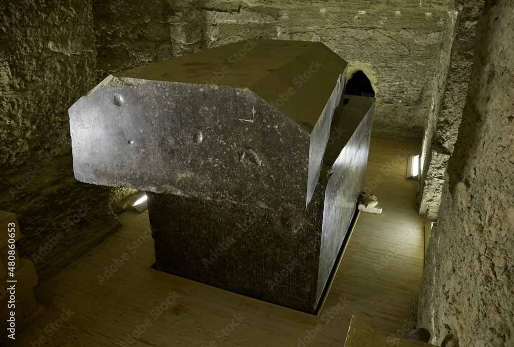 Megalithic precision granite boxes from the Serapeum Stock Photo ...