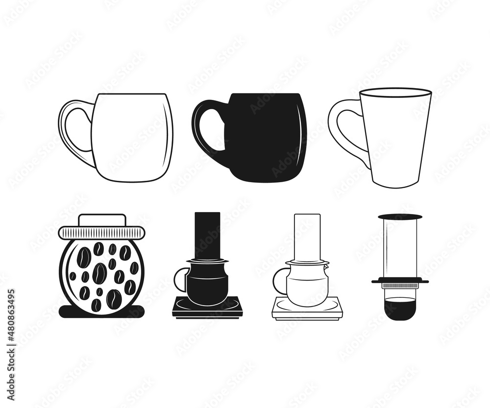 Coffee Svg, Coffee Cup Outline Svg, coffee cups Vector, coffee cups ...