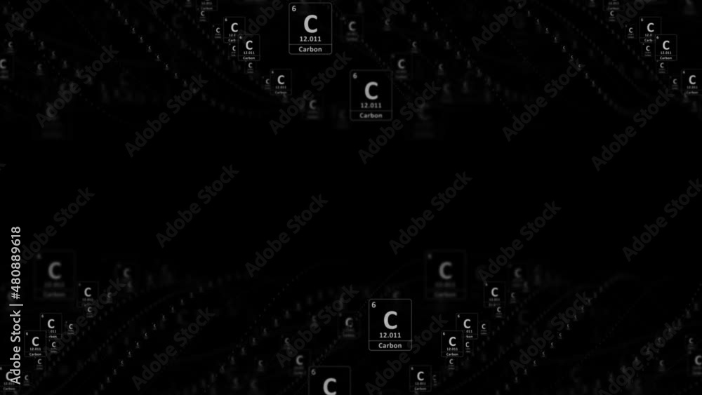 CARBON Molecule Symbol, Chemistry Periodic Table, Animation, Background ...