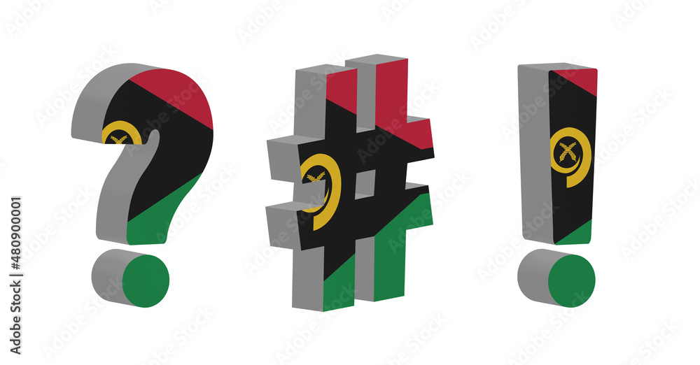 World countries. Question- mark, exclamation- mark and hashtag in ...