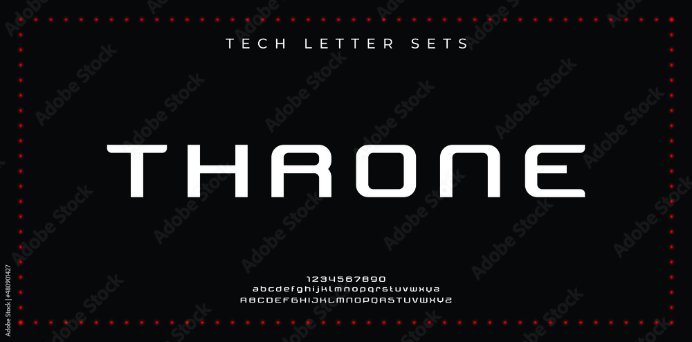 THRONE special and original font letter design. modern tech vector logo ...