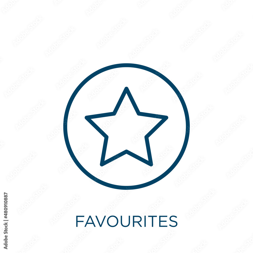favourites icon. Thin linear favourites, star, favourite outline icon ...