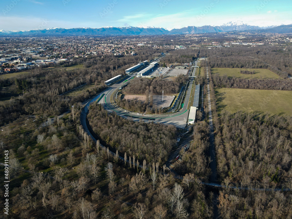 Foto de Aerial view of The Autodromo Nazionale of Monza, that is a race ...