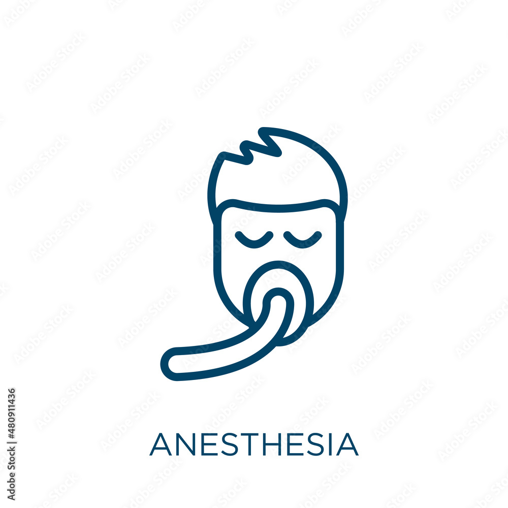 anesthesia icon. Thin linear anesthesia, care, medical outline icon ...