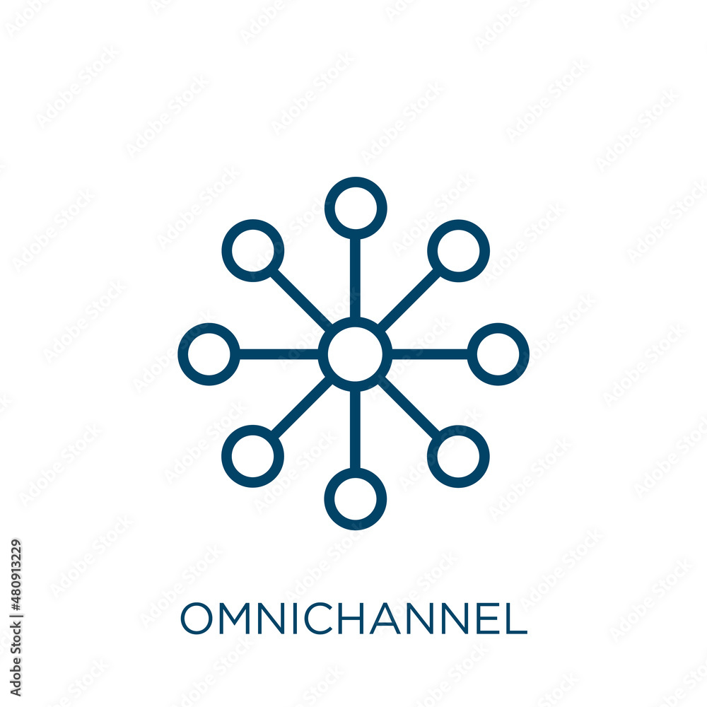 omnichannel icon. Thin linear omnichannel, business, multichannel ...