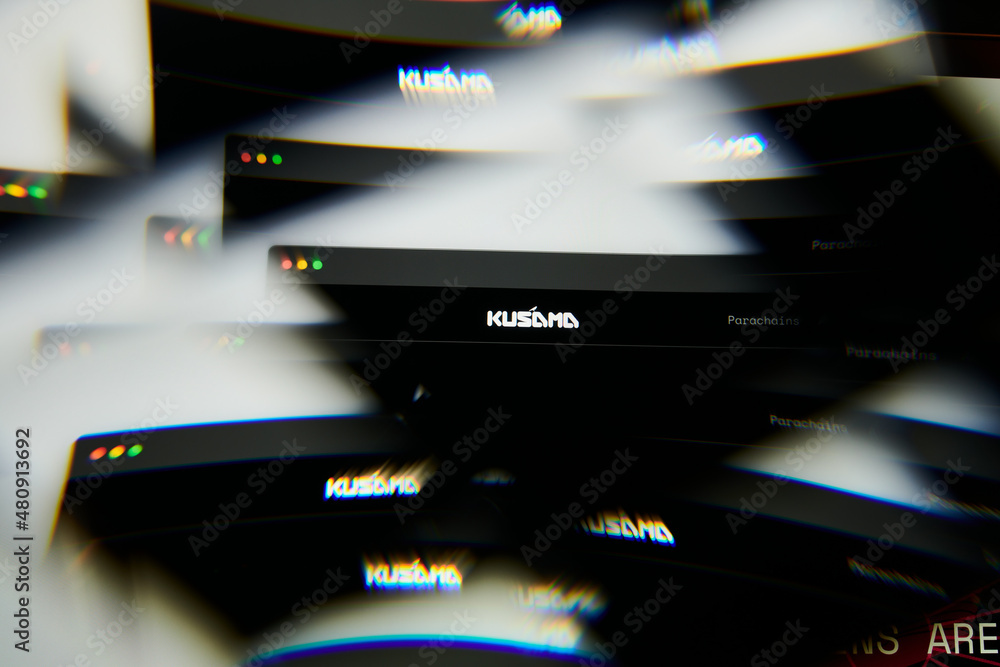 Foto de Milan, Italy - January 11, 2022: kusama - KSM logo on laptop ...