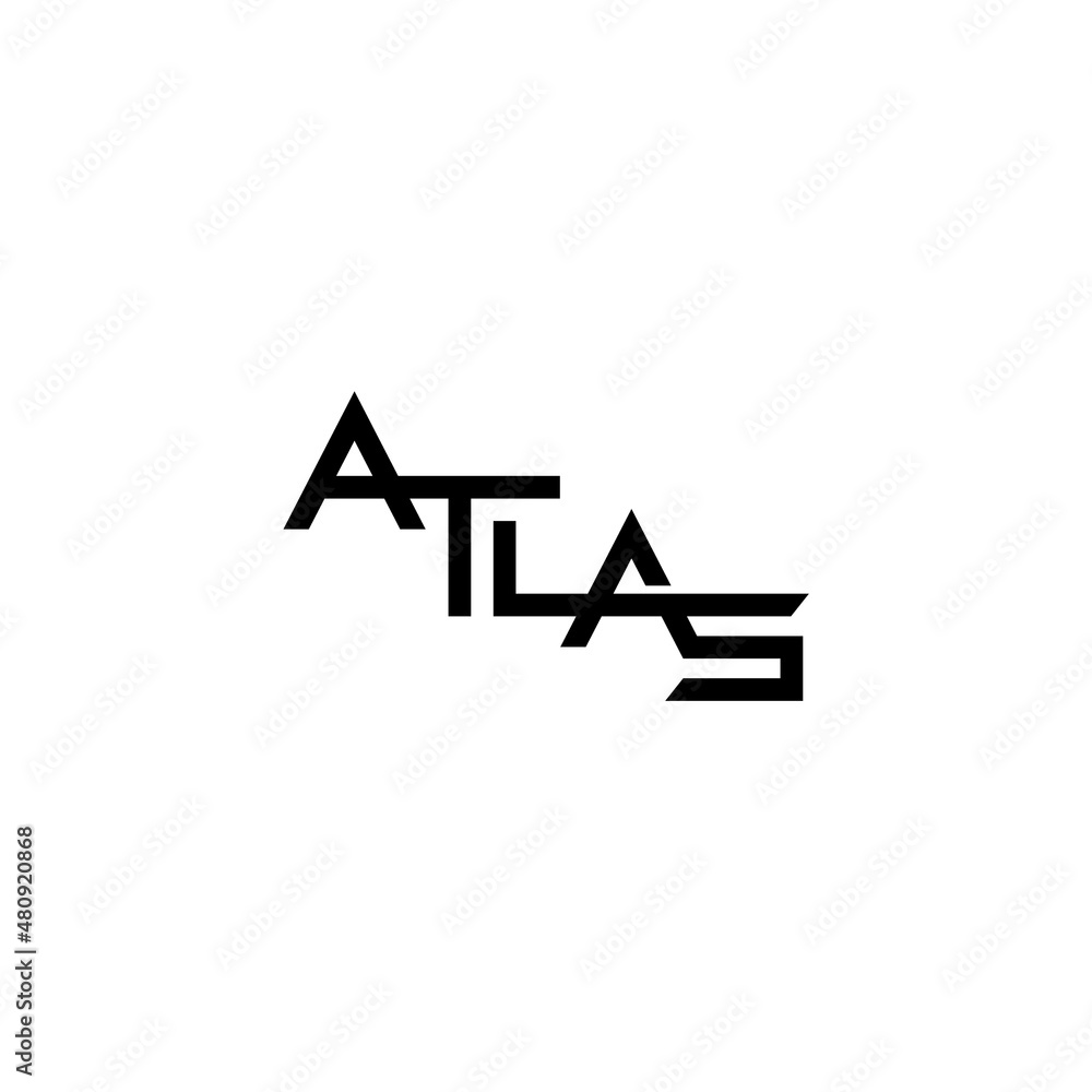 Atlas text logo design. Stock Vector | Adobe Stock