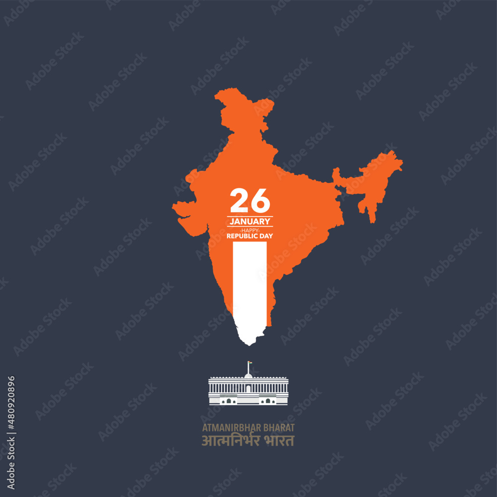 A creative and minimal poster design fot Republic Day of India. Stock ...