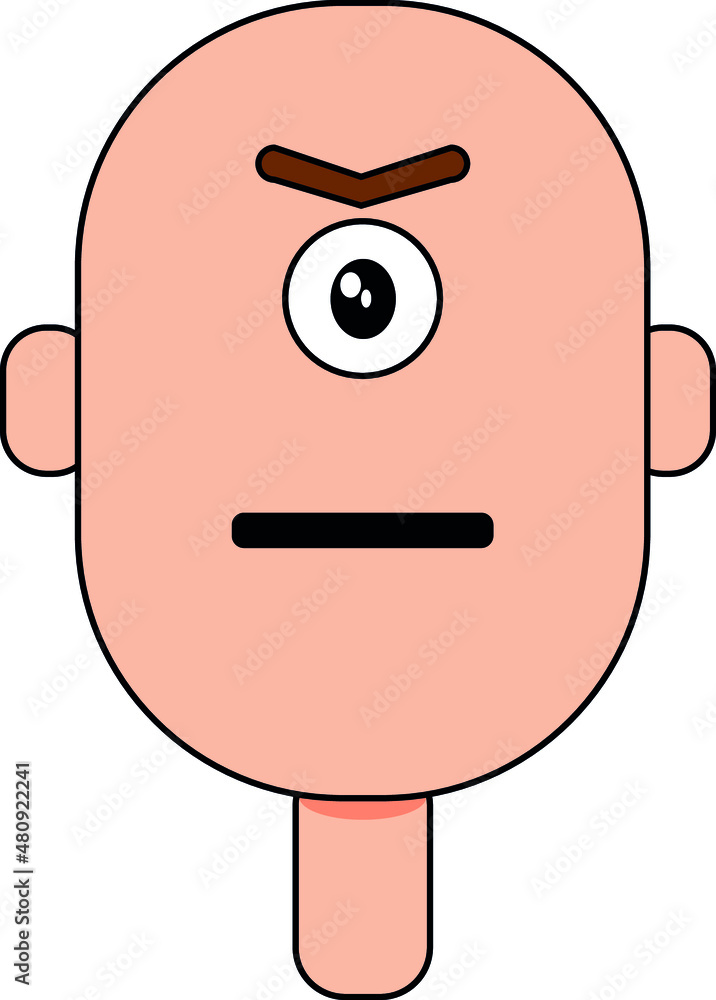 Fantasy cyclops with one eye. Angry Cyclops. Stock Vector | Adobe Stock