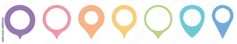 Location pin icon.Set of Location pins on white background.GPS location ...