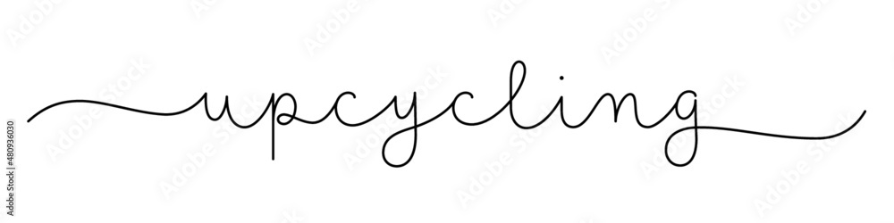 UPCYCLING black vector monoline calligraphy banner with swashes Stock ...