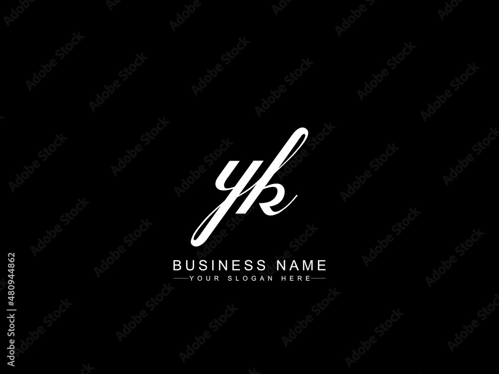 New Premium YK Letter logo, Signature Yk logo handwriting beauty salon ...