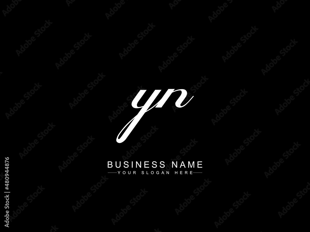 New Premium YN Letter logo, Signature Yn logo handwriting beauty salon ...