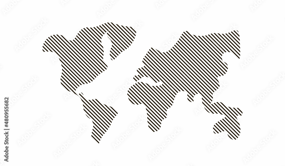 Vector illustration map in lines. Vector design. Map in lines. Stock ...