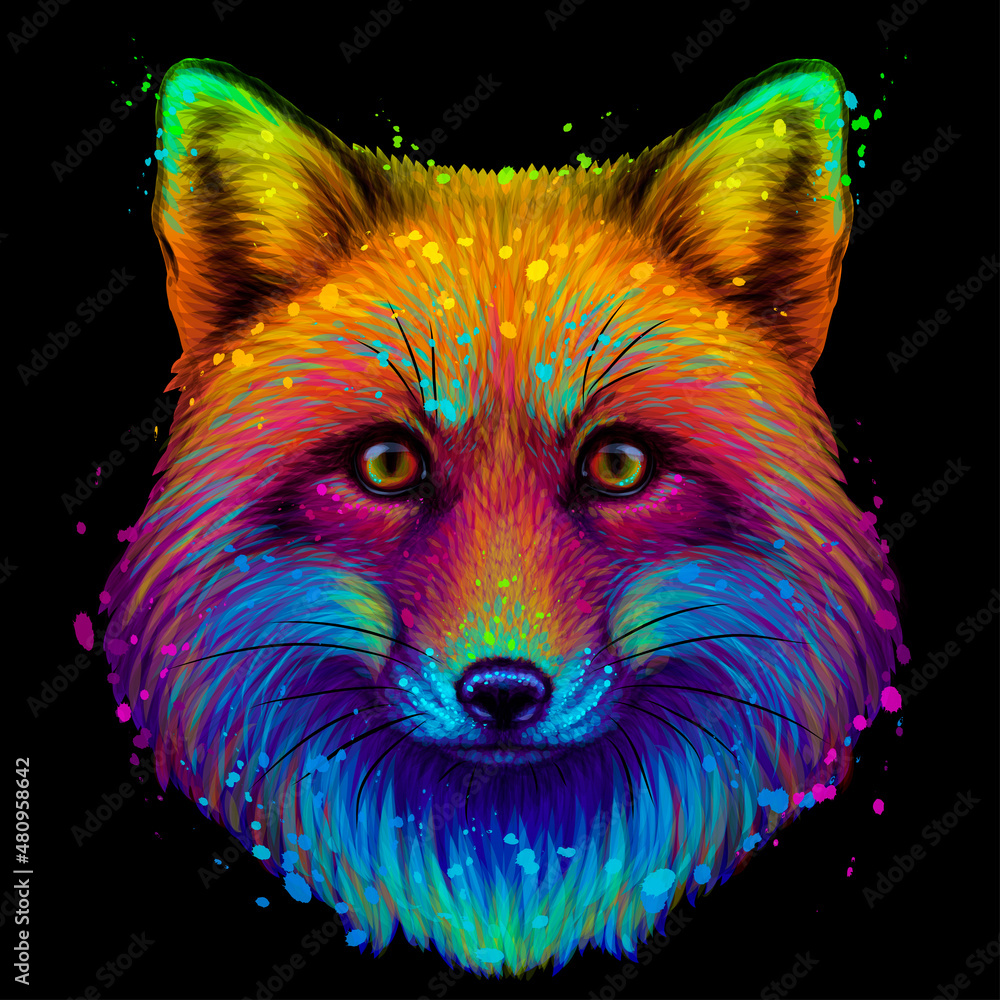 Abstract Fox Painting