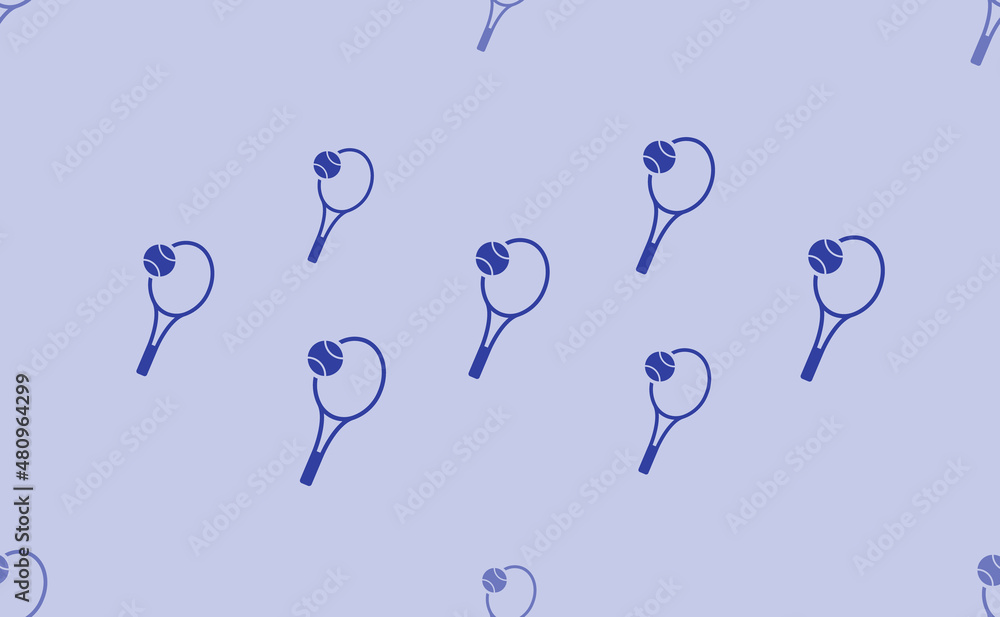 Seamless pattern of large isolated blue tennis symbols. The pattern is ...