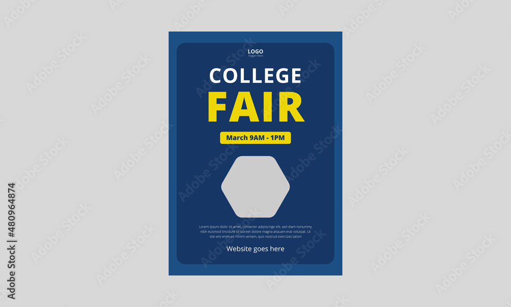 college fair flyer template design. education fair poster leaflet ...
