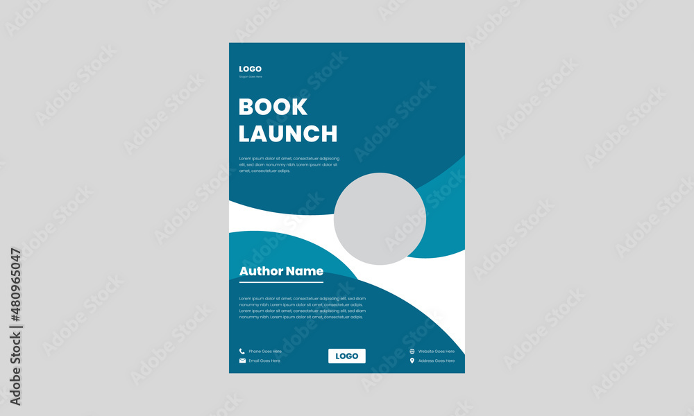 Vetor de book launch flyer design template. book release flyer, poster ...