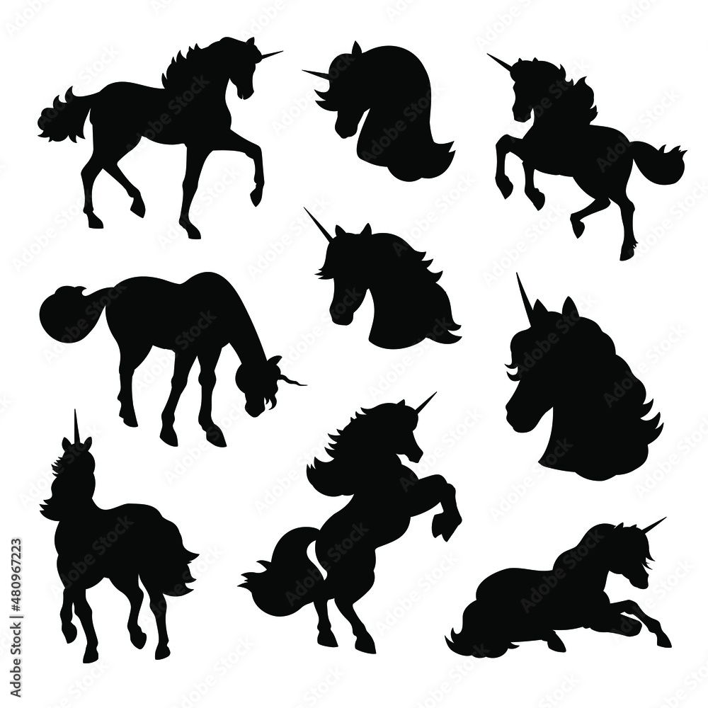 Unicorn Silhouette Clip Art