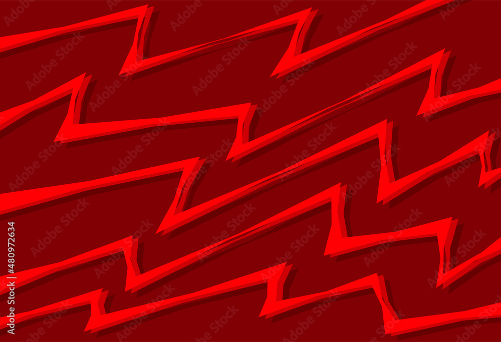 Simple background with sketch red zigzag line pattern Stock Vector | Adobe Stock