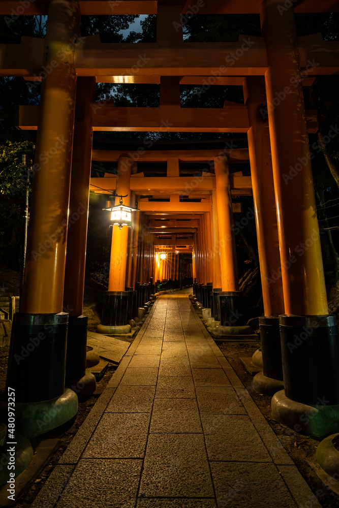The Senbon Torii, Thousands Torii Gate, at Fushimi Inari Taisha Shinto ...