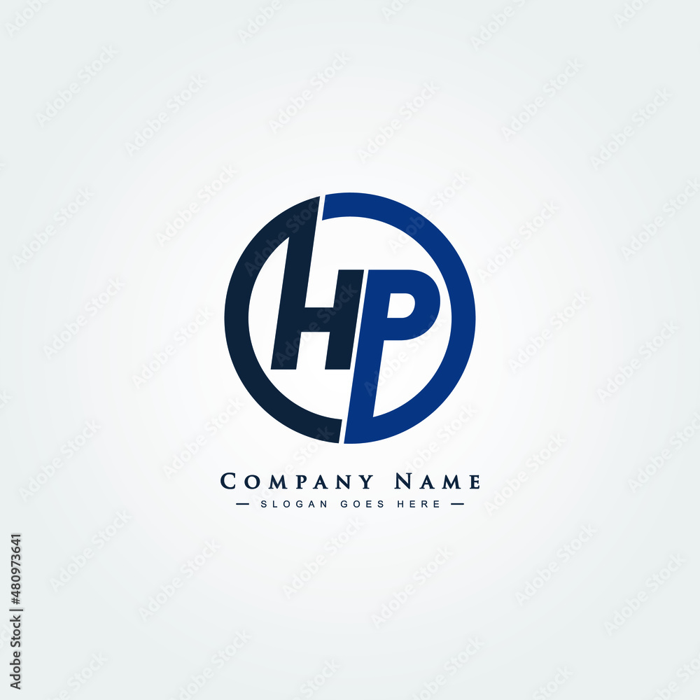 Initial Letter HP Logo - Minimal Alphabet Logo Stock Vector | Adobe Stock