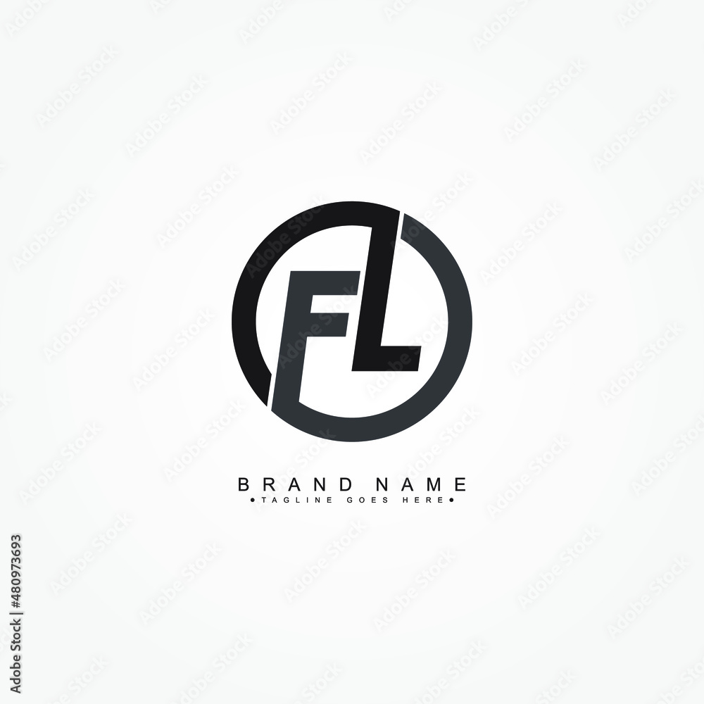 Initial Letter FL Logo - Minimal Alphabet Logo Stock Vector | Adobe Stock