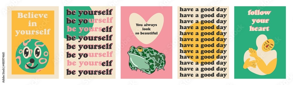 Set of inspirational and motivational quotes Typographic posters ...