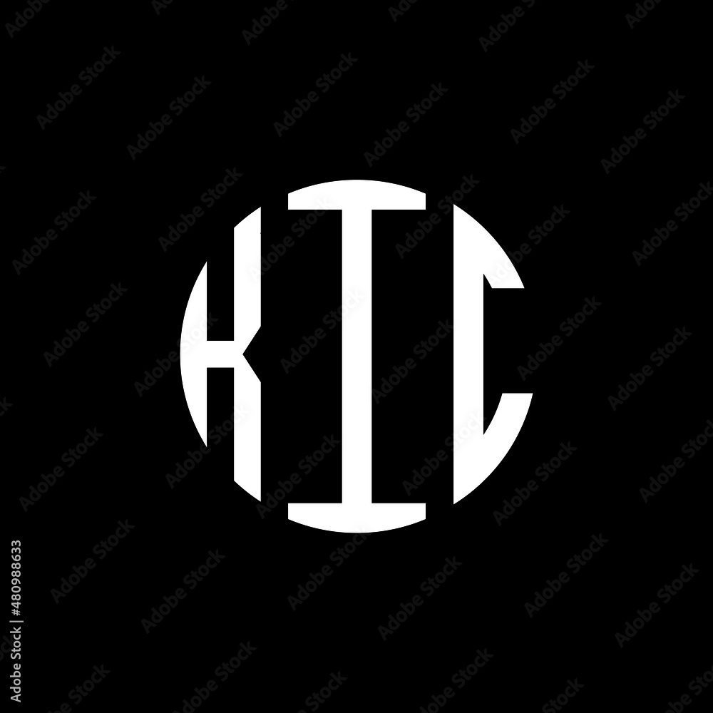 HIC letter logo design. HIC modern letter logo with black background ...