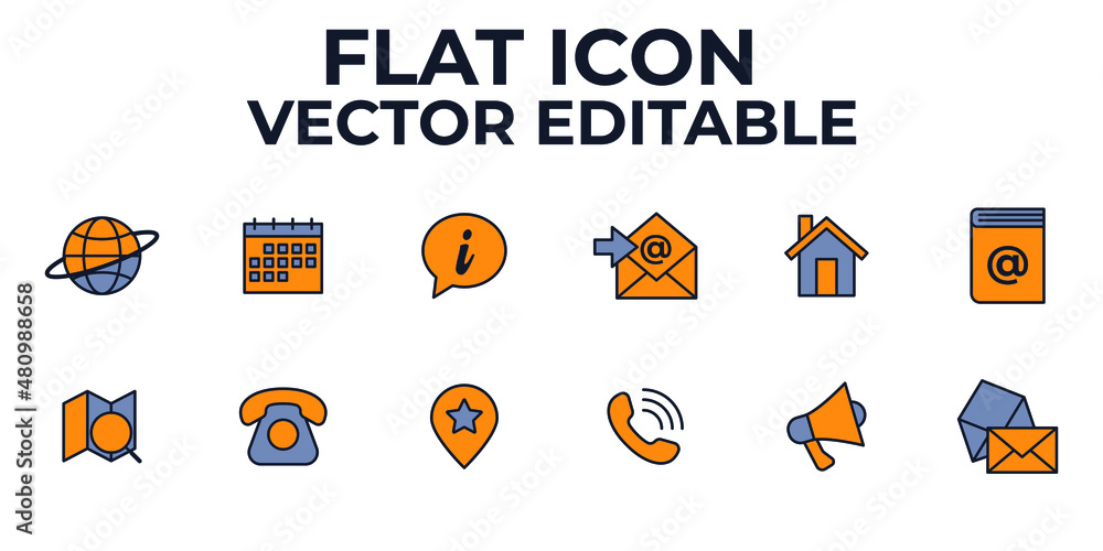 Contact us elements set icon symbol template for graphic and web design ...