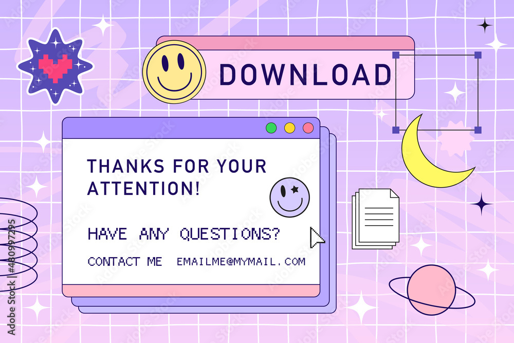 Retro browser computer window in 90s vaporwave style with smile face ... Retro browser computer window in 90s vaporwave style with smile face ...