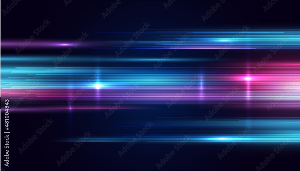Modern abstract high-speed movement. Colorful dynamic motion on blue ...